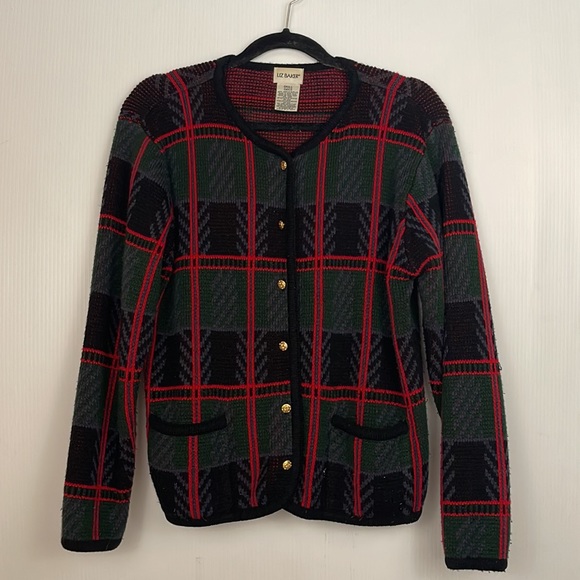 Liz Baker | Sweaters | Vintage Liz Baker Plaid Cardigan | Poshmark